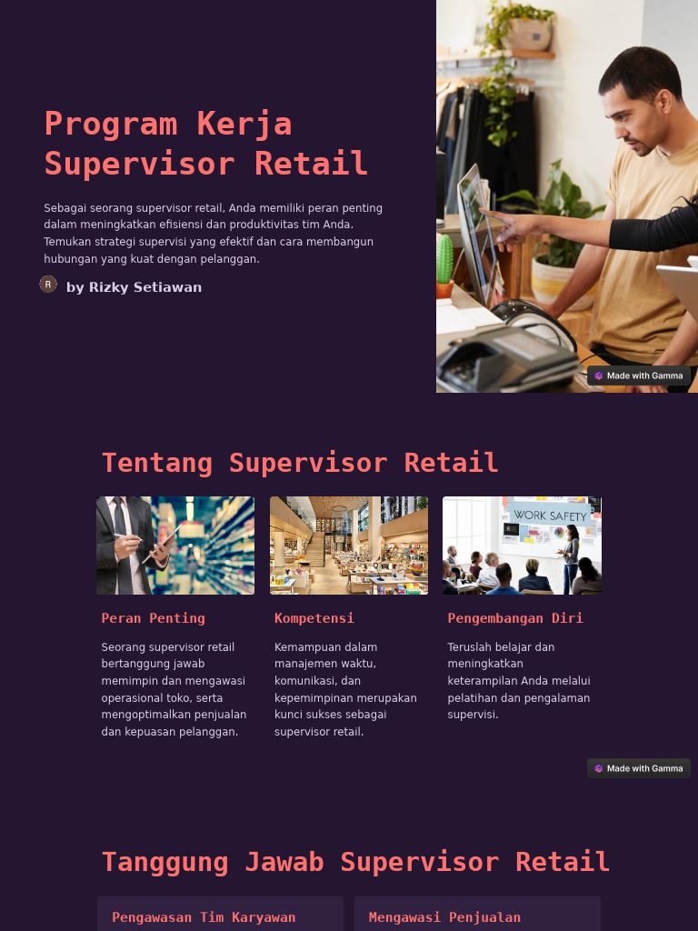 Program Kerja Supervisor Retail | PDF