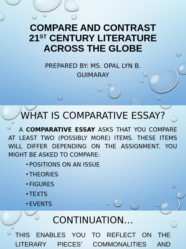 Compare and Contrast 21st Century Literature | PDF