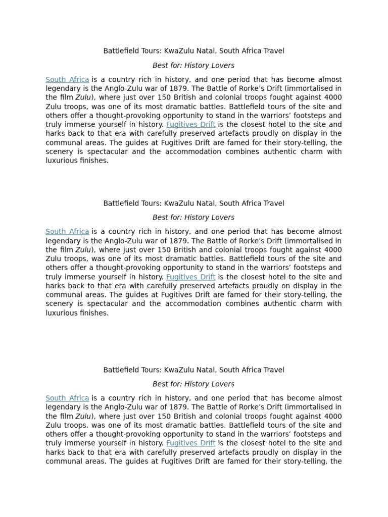 Battlefield Tours | PDF