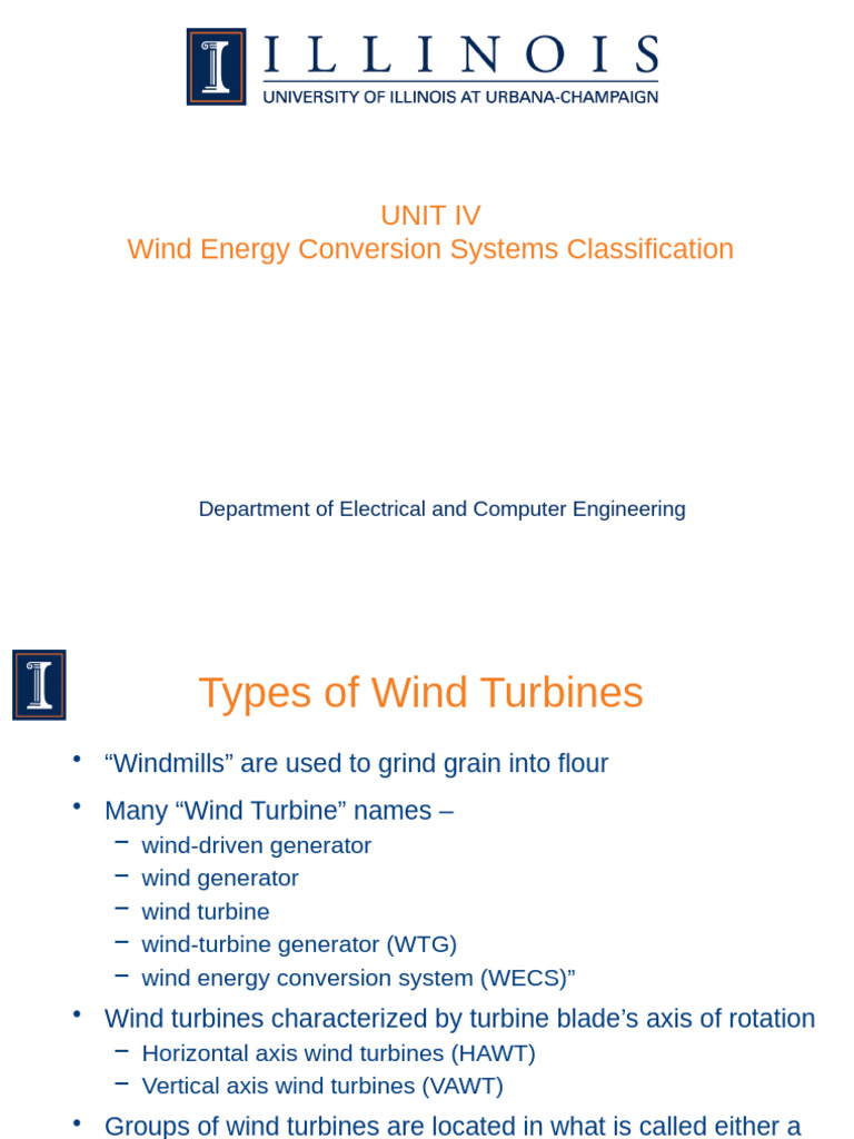 Wind Energy Systems Classification-UNIT-3 | PDF