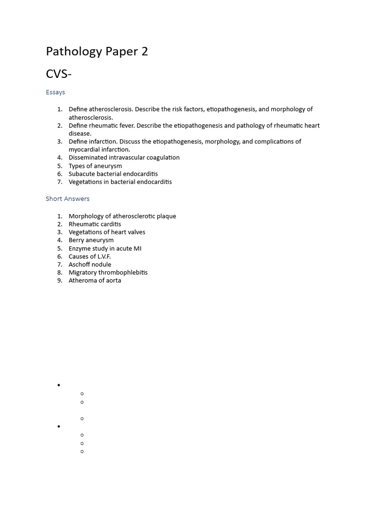 Pathology Decipher Notes Paper 2 | PDF