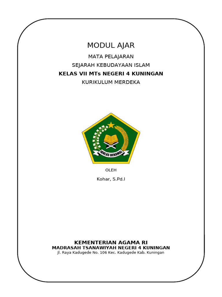 Cp Tp Atp Dan Modul Ajar Mapel Ski Kelas7 Ski 2023 Pdf