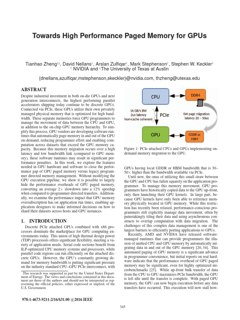 Optimizing GPU Paged Memory Performance | PDF | Graphics Processing ...
