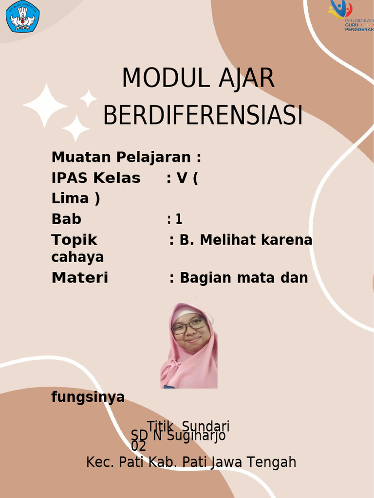 Modul Ajar Berdiferensiasi Ipas Kelas 5 Bab 1 Melihat Karena Cahaya | PDF