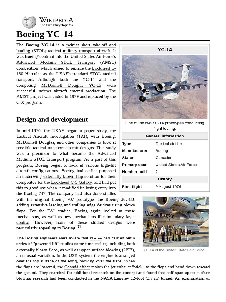 Boeing YC-14 | PDF