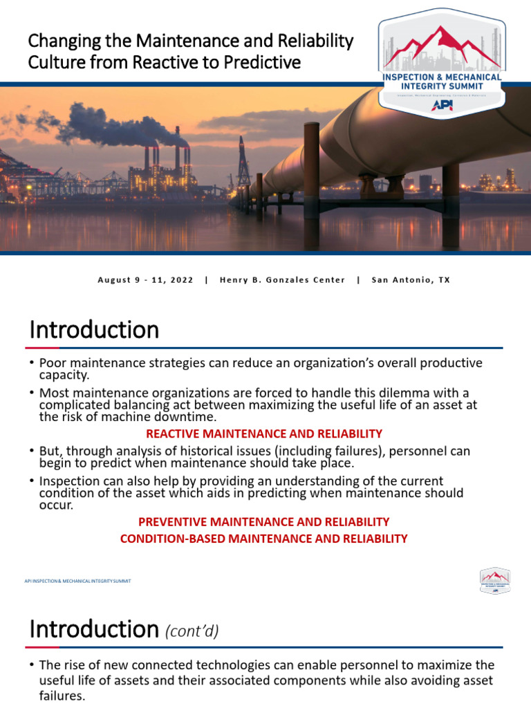 PM - Changing The Maintenance and Reliability Culture From Reactive To ...