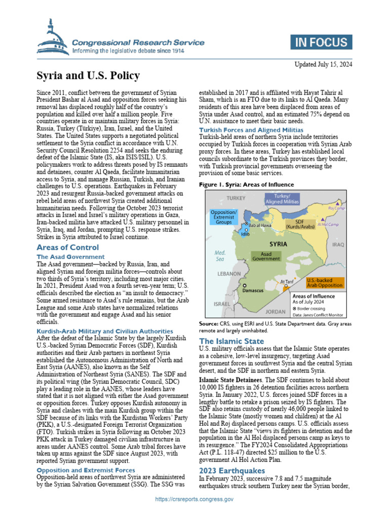 Congressional Research Service Syria | PDF