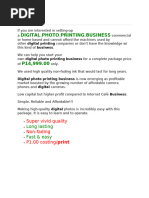 Printing Price List 2025 | PDF | Office Work | Computing