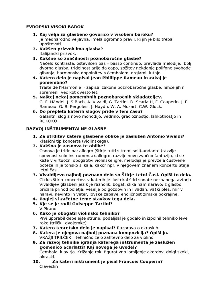 Zgodovina Glasbe 3 | PDF