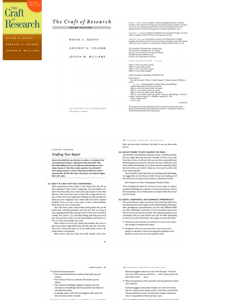 Chapter 13 - Citing - Craft of Research | PDF