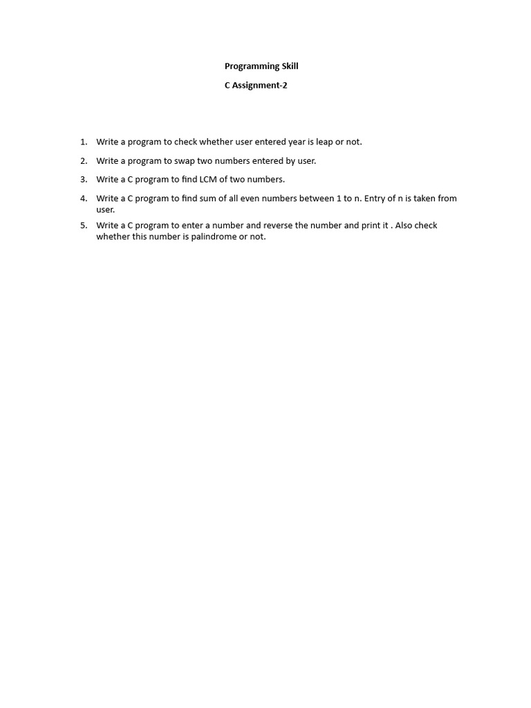 C Assignment 2 | PDF