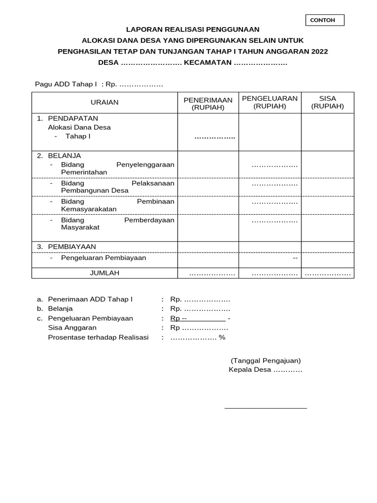 Contoh Format Lra Add-Manual | PDF