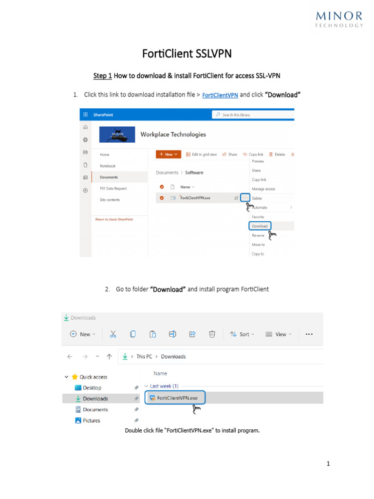 How To Setup FortiClient | PDF