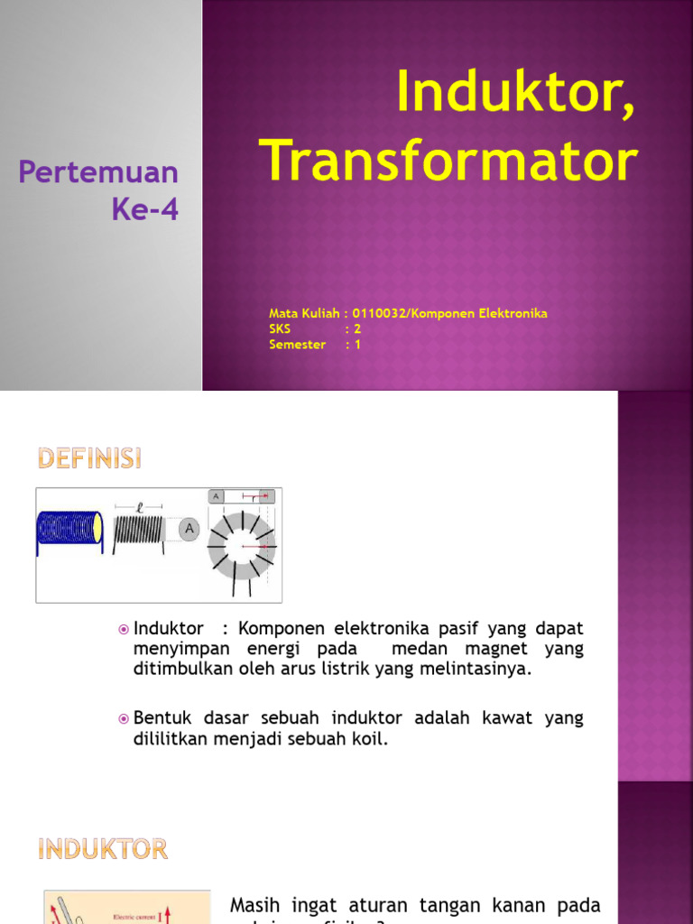 Pertemuan 4 [Induktor Dan Trafo] | PDF