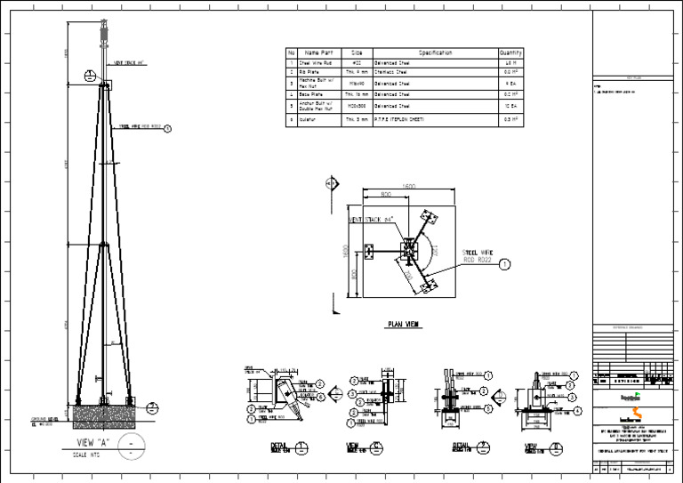 RDA-GTL-EPC-PIP-DWG-010 General Arrangement For Vent Stack Sheet 2 | PDF