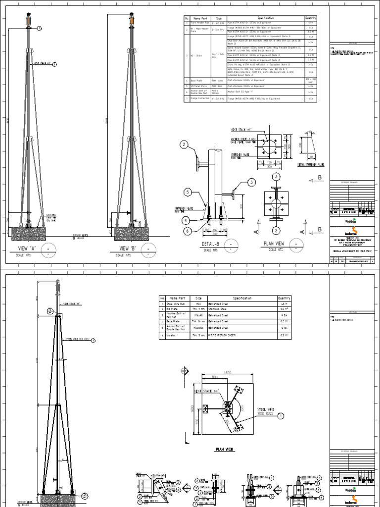 RDA GTL EPC PIP DWG 010 General Arrangement For Vent Stack | PDF