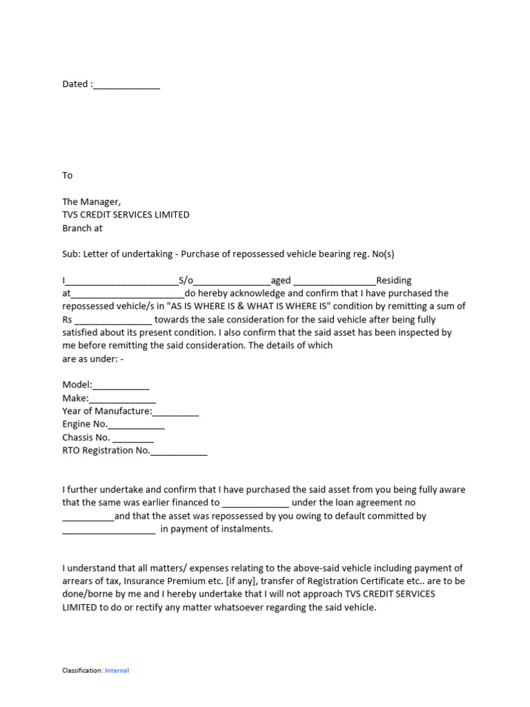 Letter of undertaking | PDF