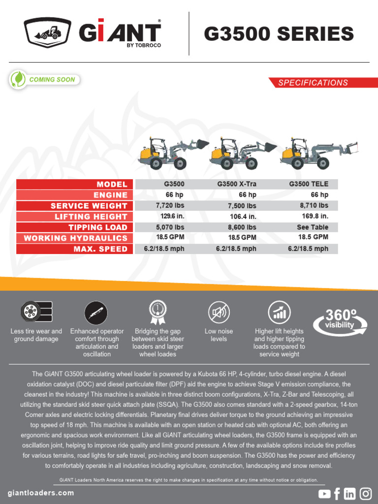G3500 Spec Sheet Portal | PDF