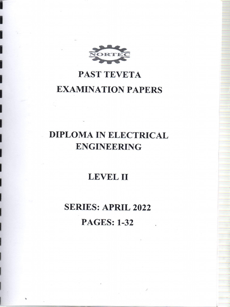 Diploma in Electrical Engineering Level Ii Teveta Exam Past Papers ...