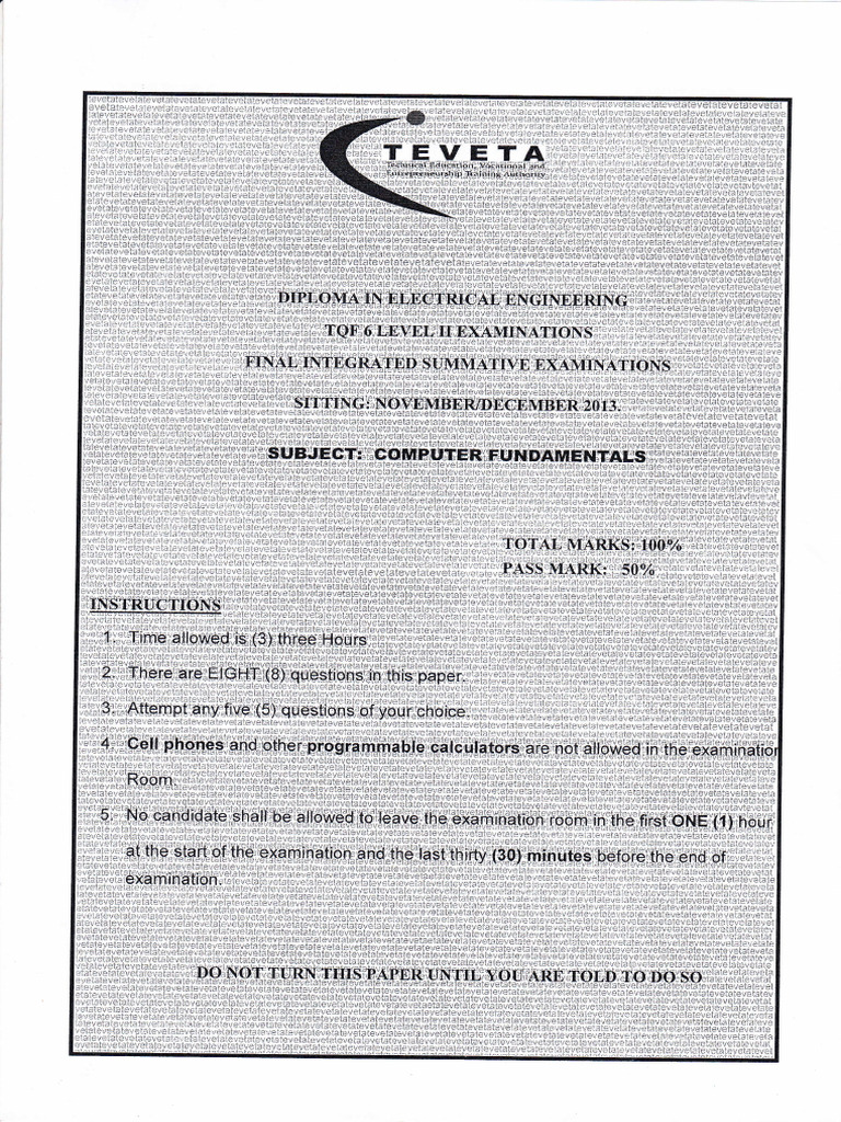 Diploma in Electrical Engineering Level 2 December 2013 | PDF