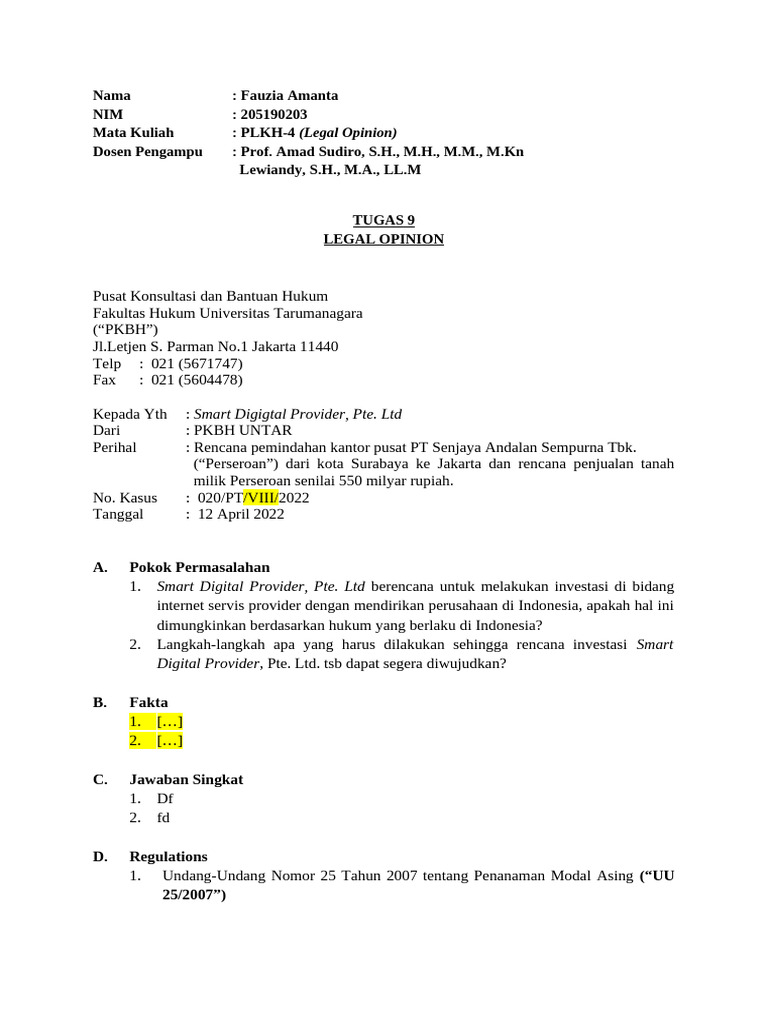 PLKH 4 - Tugas 9 (Dulu) | PDF