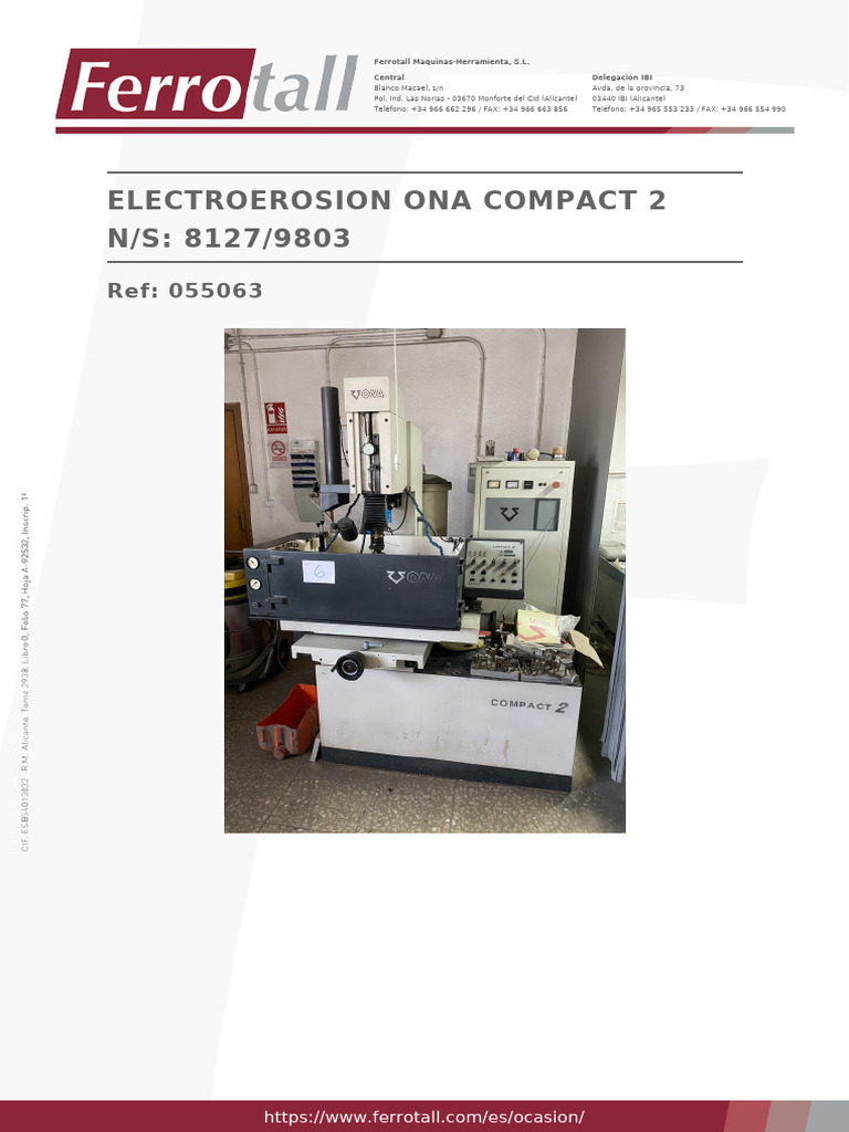 ONA Compact 2 en Ferrotall Ocasión | PDF | Finanzas y dinero | Tecnología