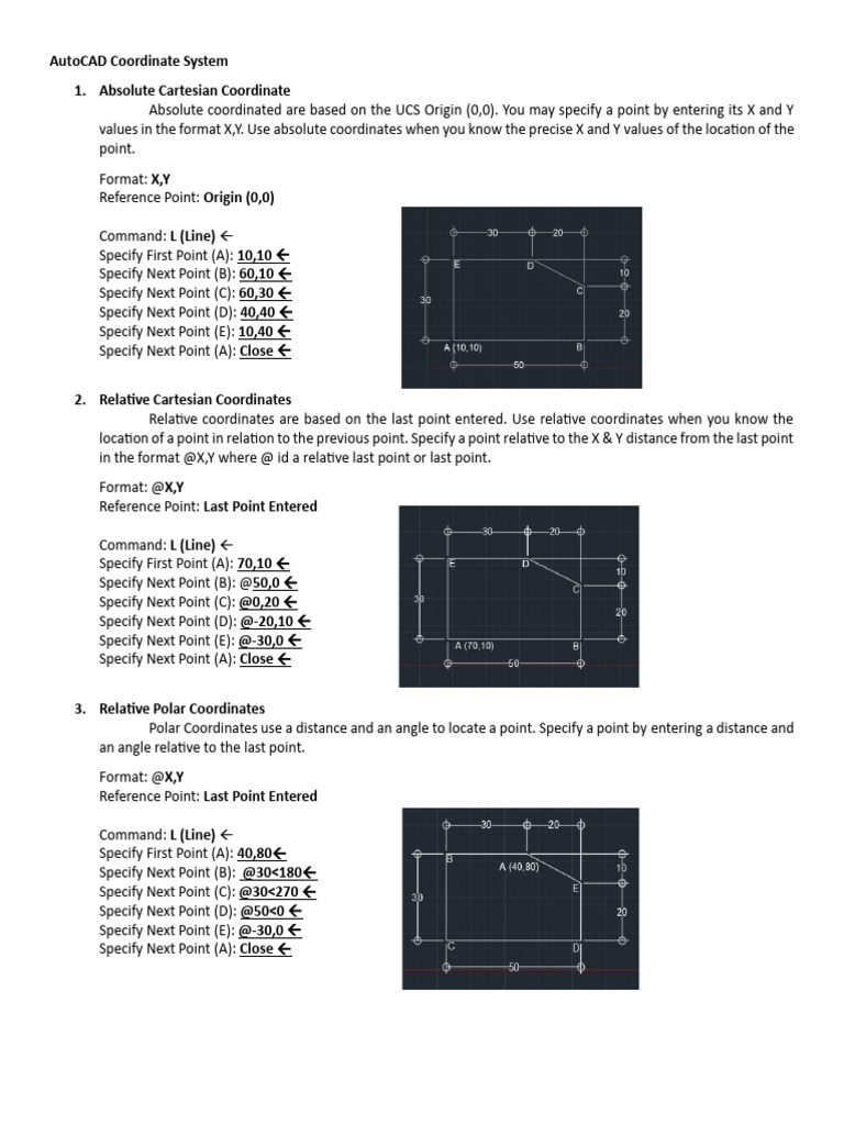 Autocad Coordinate System Pdf