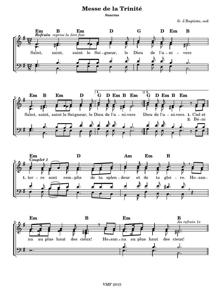 Messe de La Trinite Sanctus 2 | PDF