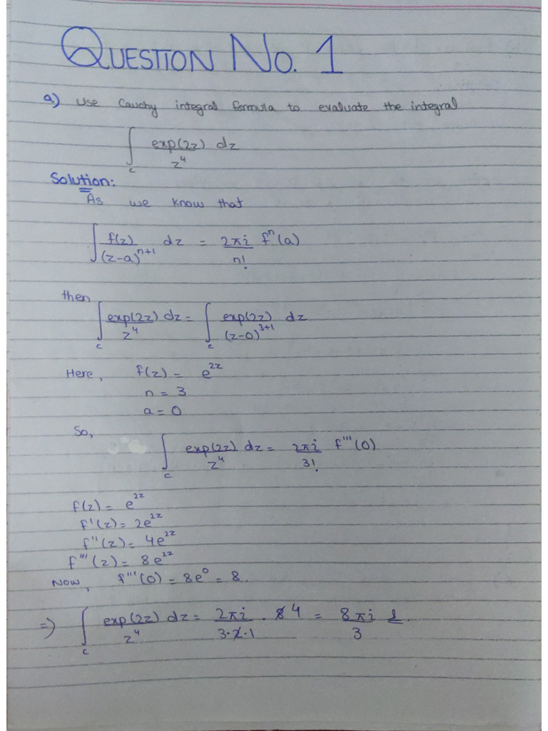Complex analysis assignment | PDF