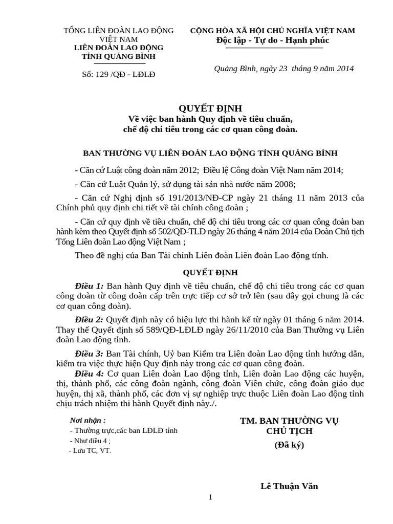 QĐ Tieu Chuan Che Do Chi Tieu 502 2 Pdf