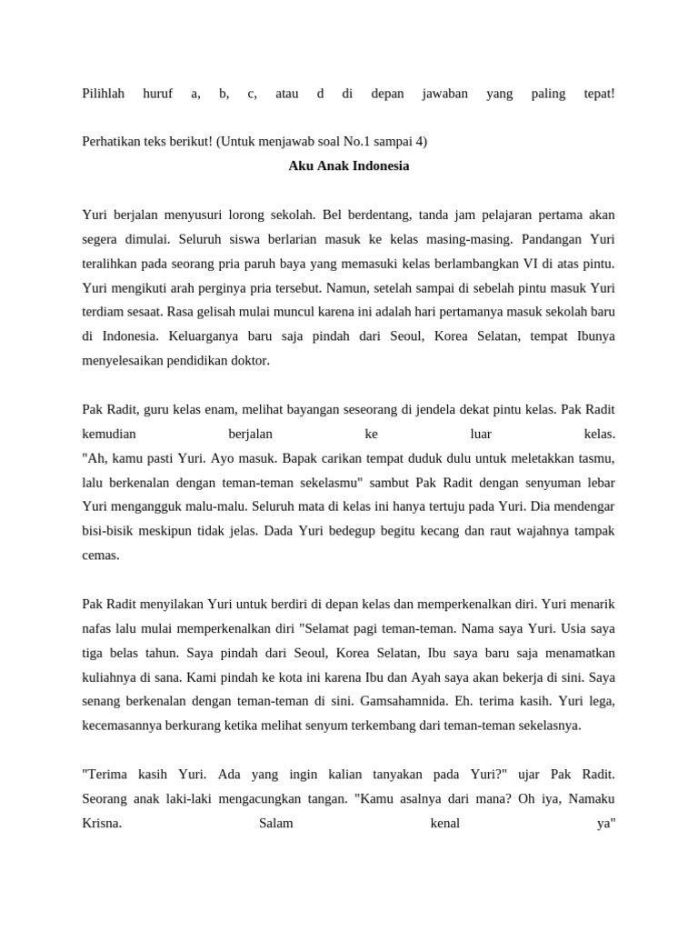 Soal Bahasa Indonesia Puji Mid | PDF