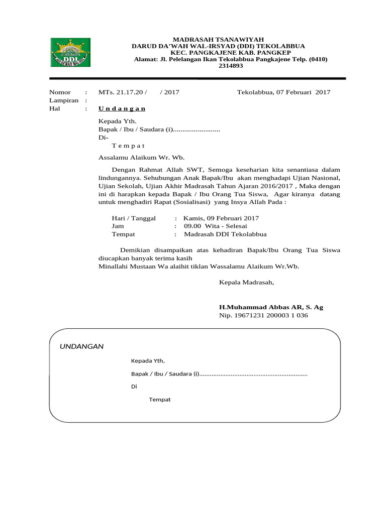 UNDANGAN RAPAT - Copy | PDF