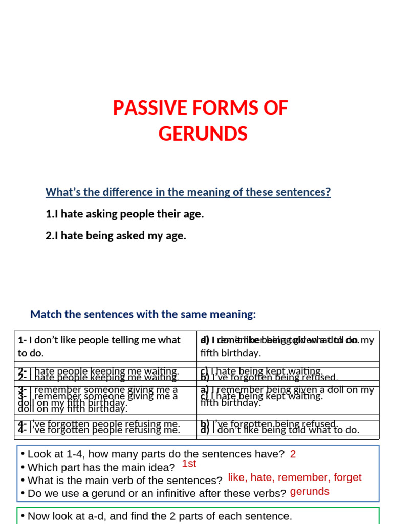 PASSIVE GERUNDS AND INFINITIVESs | PDF