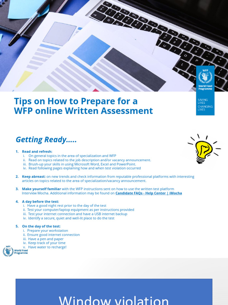 Tips On How To Prepare For A WFP Written Test | PDF