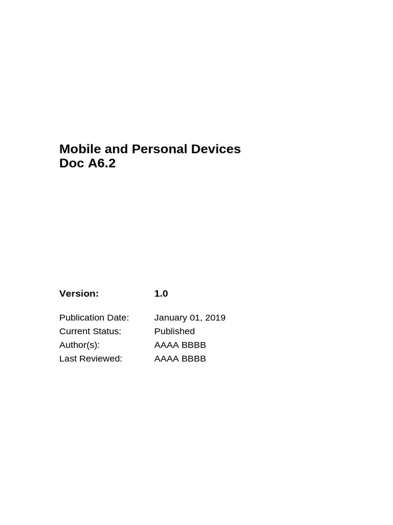 DOC6 Mobile and Personal Devices - V1 | PDF