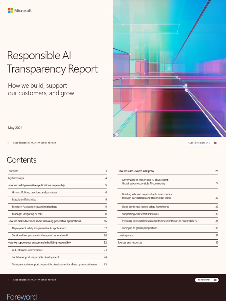 Responsible AI Transparency Report 2024 | PDF