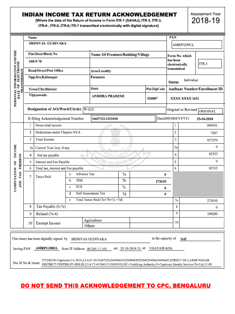 Ravitejaconstruction Itr.2018-19 | PDF