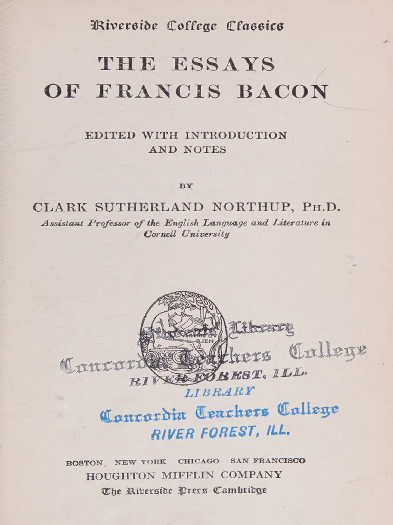 The Essays of Francis Bacon | PDF