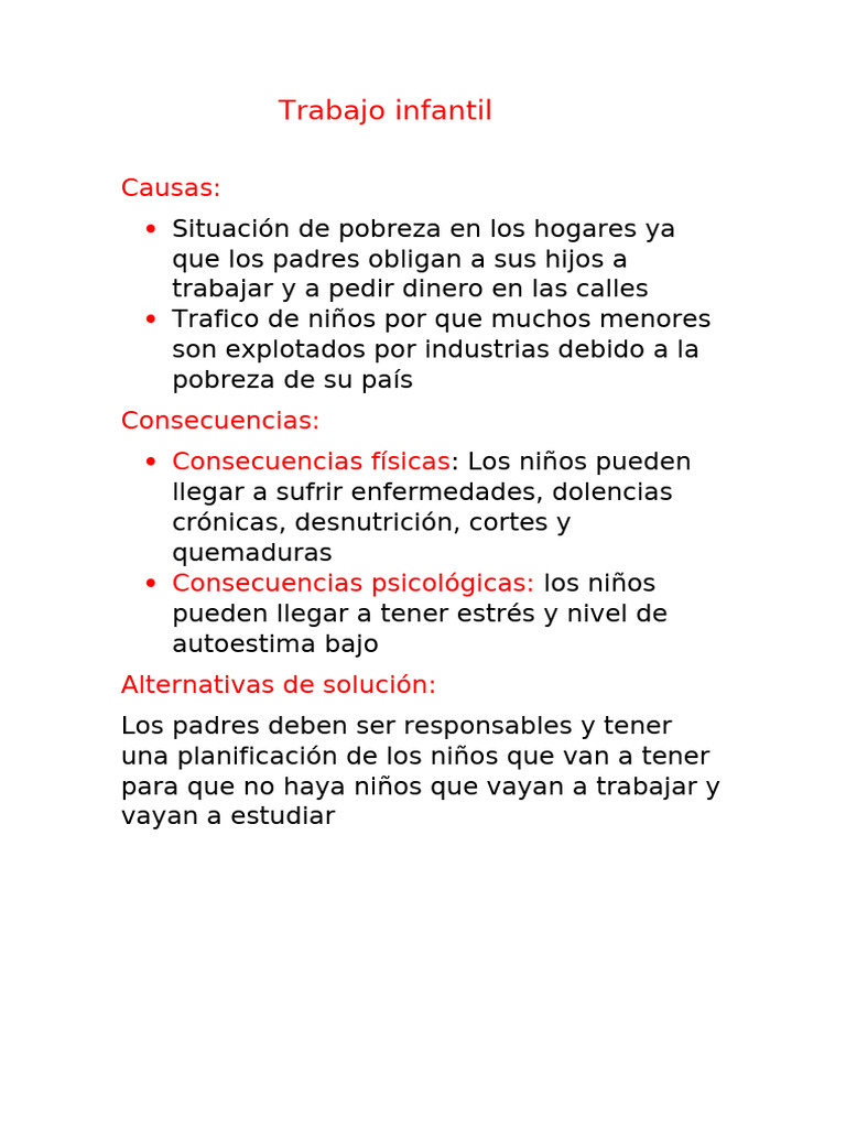 Trabajo Infantil | PDF