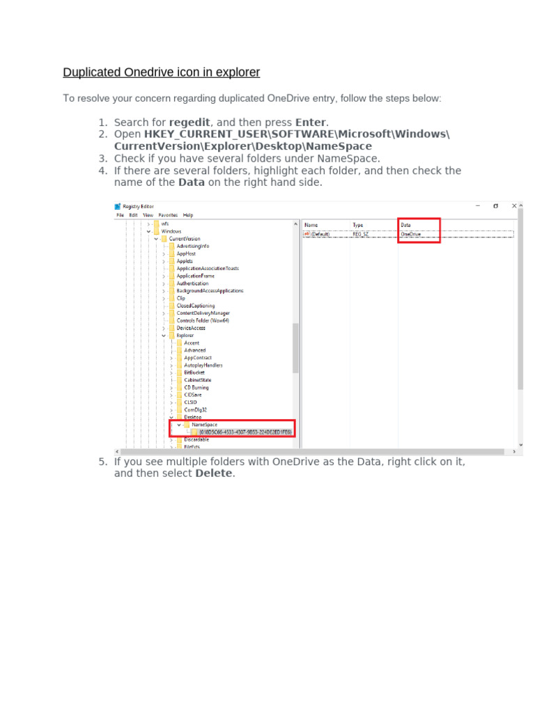 Duplicated Onedrive icon in explorer | PDF