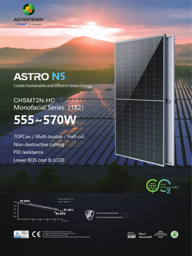 Módulo Fotovoltaico Astronergy 555Wp (10 - 10 - 2022) | PDF