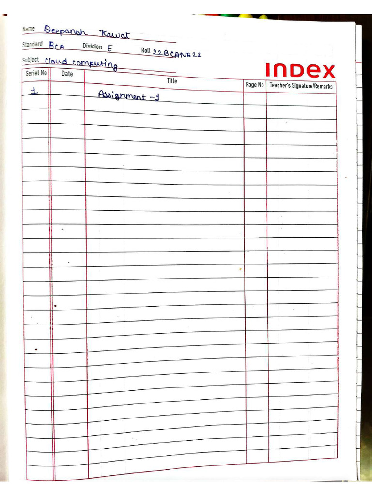 Cloud Computing Assignment 1 | PDF