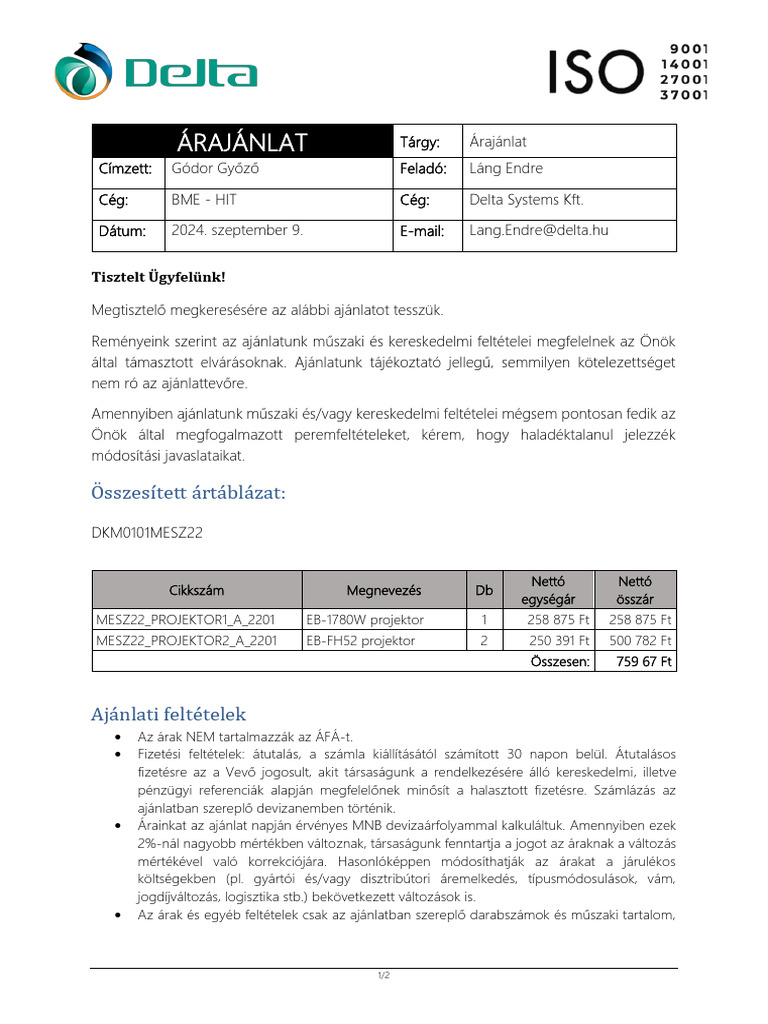 DELTA_Systems_Ajánla | PDF
