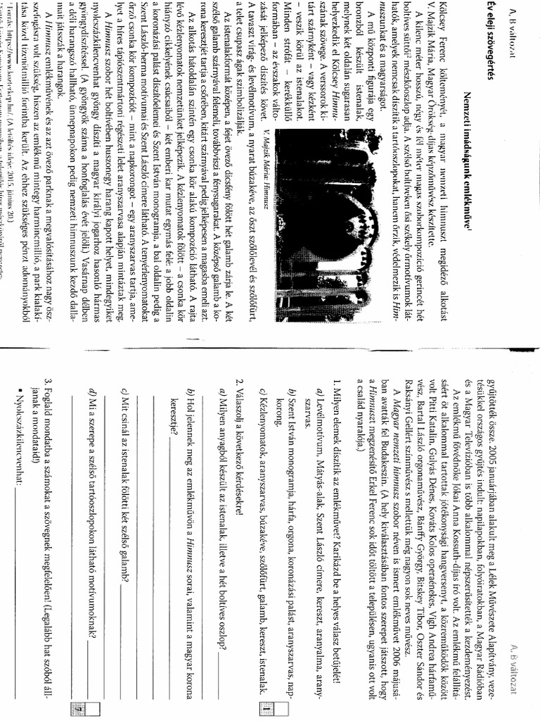 Irodalom Tz. 8.o. | PDF