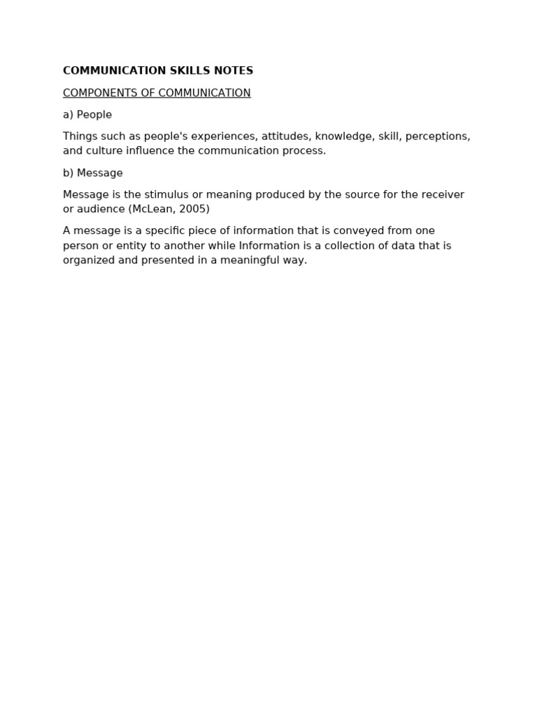 Communication Skills Notes | PDF