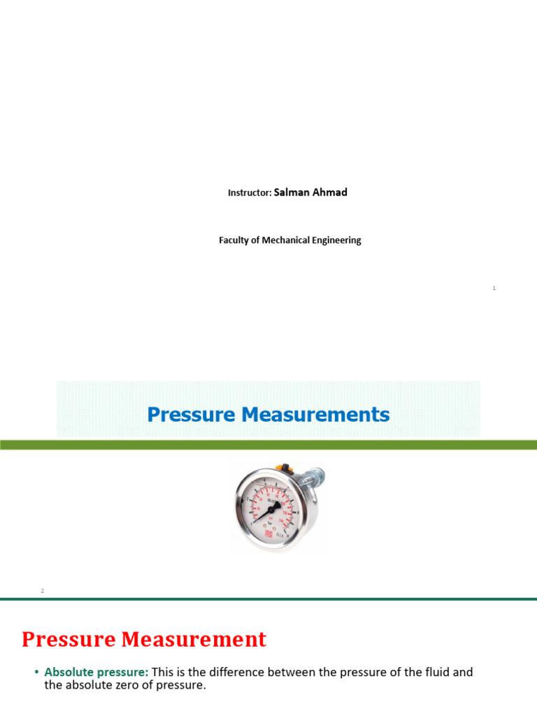 Lecture 7 Pressure | PDF