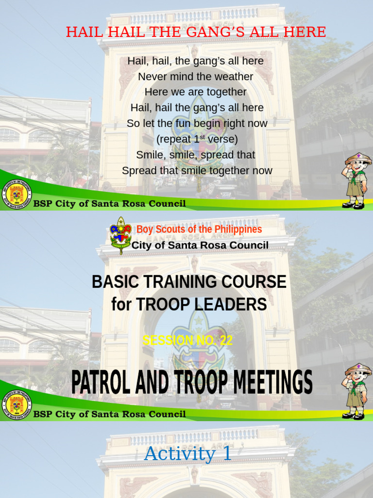 S 22 - PATROL AND TROOP MEETING | PDF