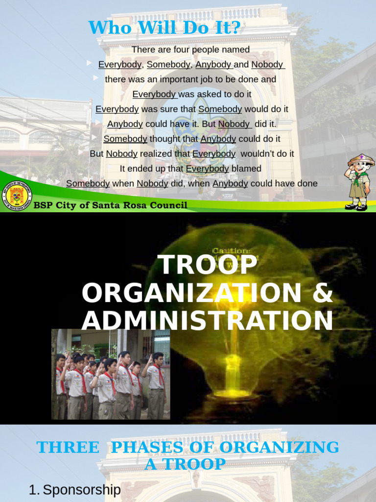 Organizing a Scout Troop: Key Steps | PDF | Scouting