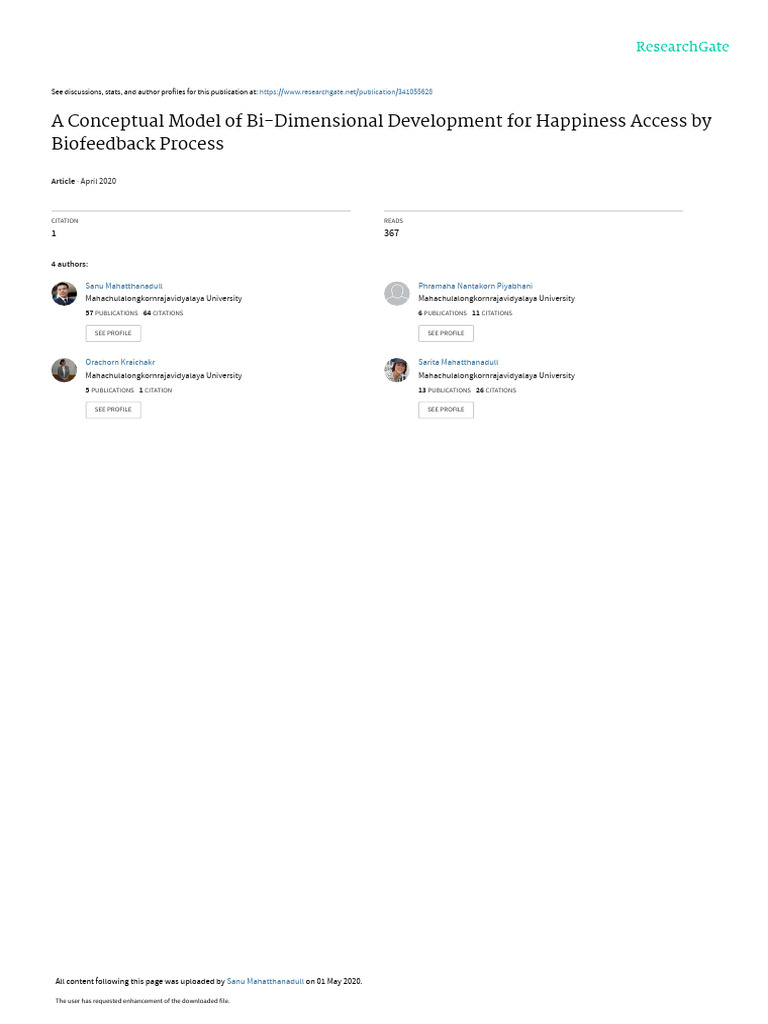 34 A Conceptual Model of Bi Dimensional Development For Happiness Access | PDF
