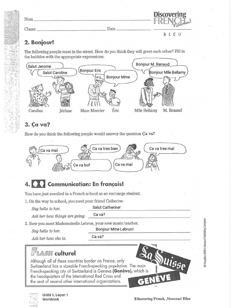 Jazleen Quintanilla-Cardoso - Kenneth Jaeger - French 1 SHS Leã On 1C 1 ...